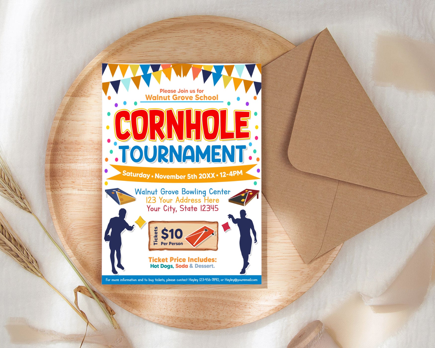 Customizable Cornhole Tournament Flyer | Sport Fundraiser Flyer ...
