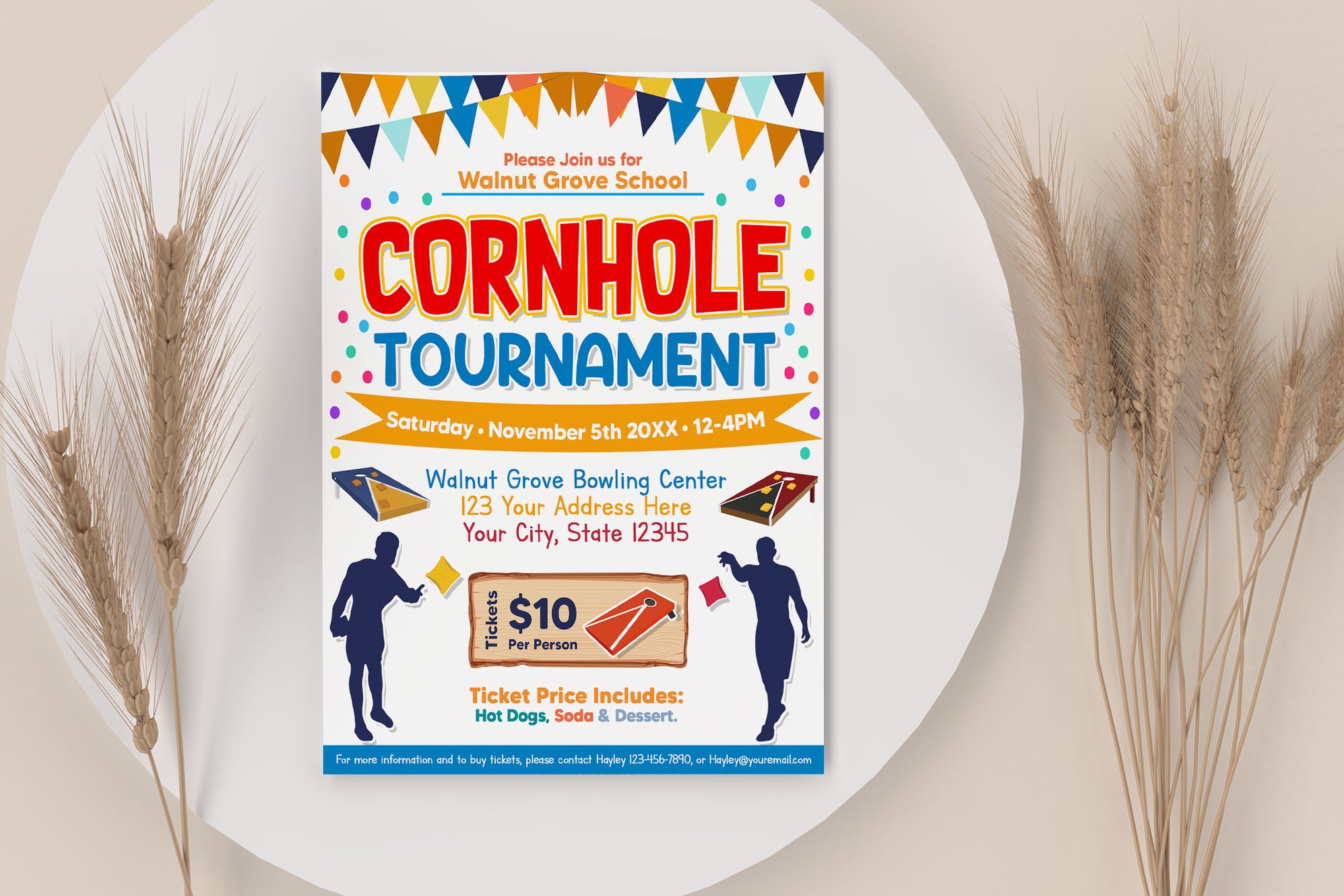 Customizable Cornhole Tournament Flyer | Sport Fundraiser Flyer ...