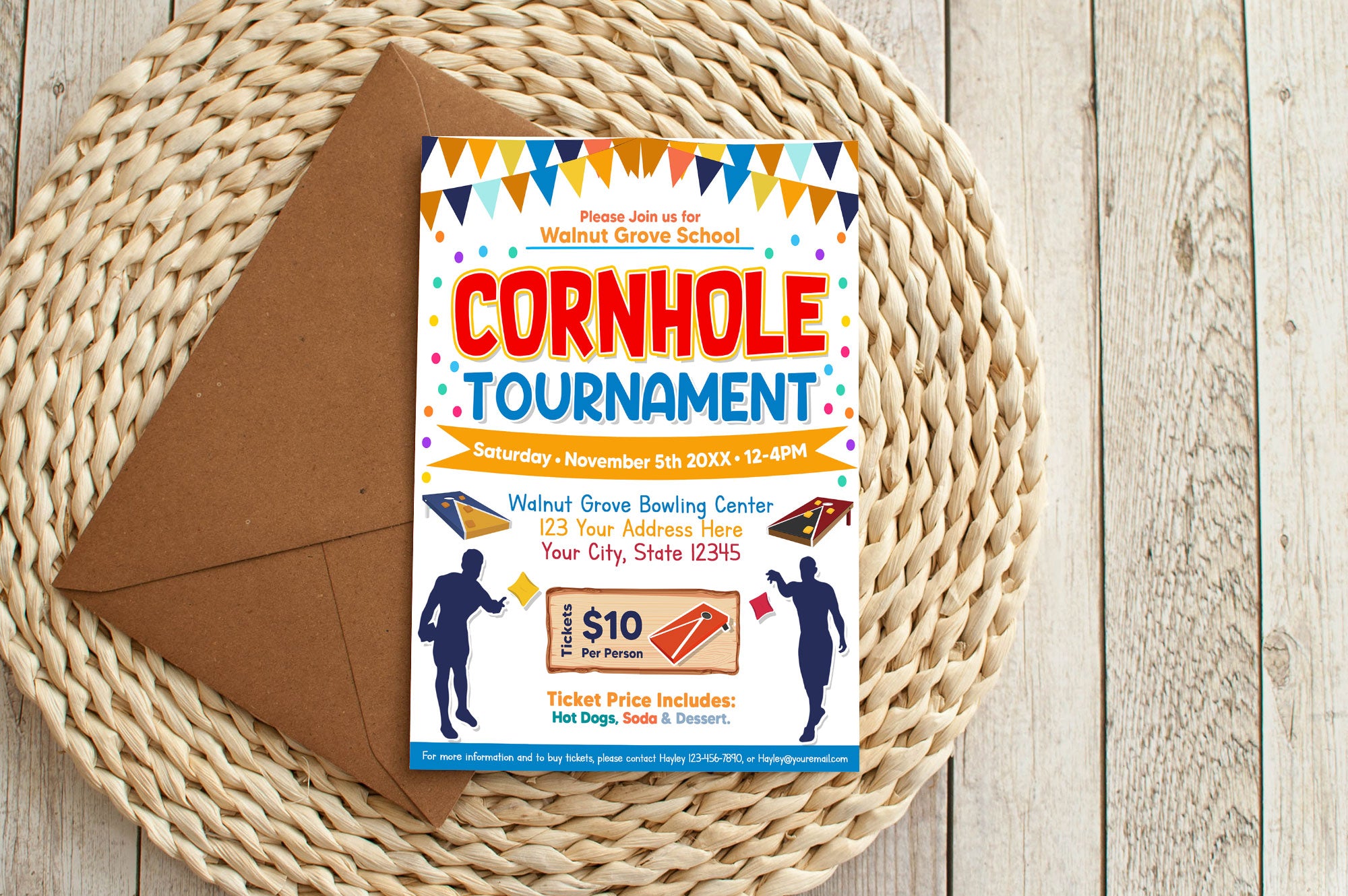 Customizable Cornhole Tournament Flyer | Sport Fundraiser Flyer ...