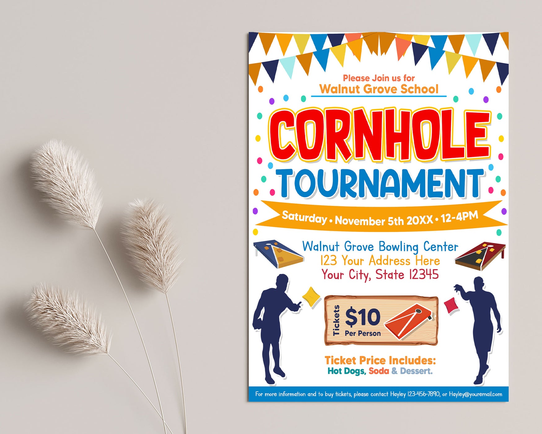 Customizable Cornhole Tournament Flyer | Sport Fundraiser Flyer ...