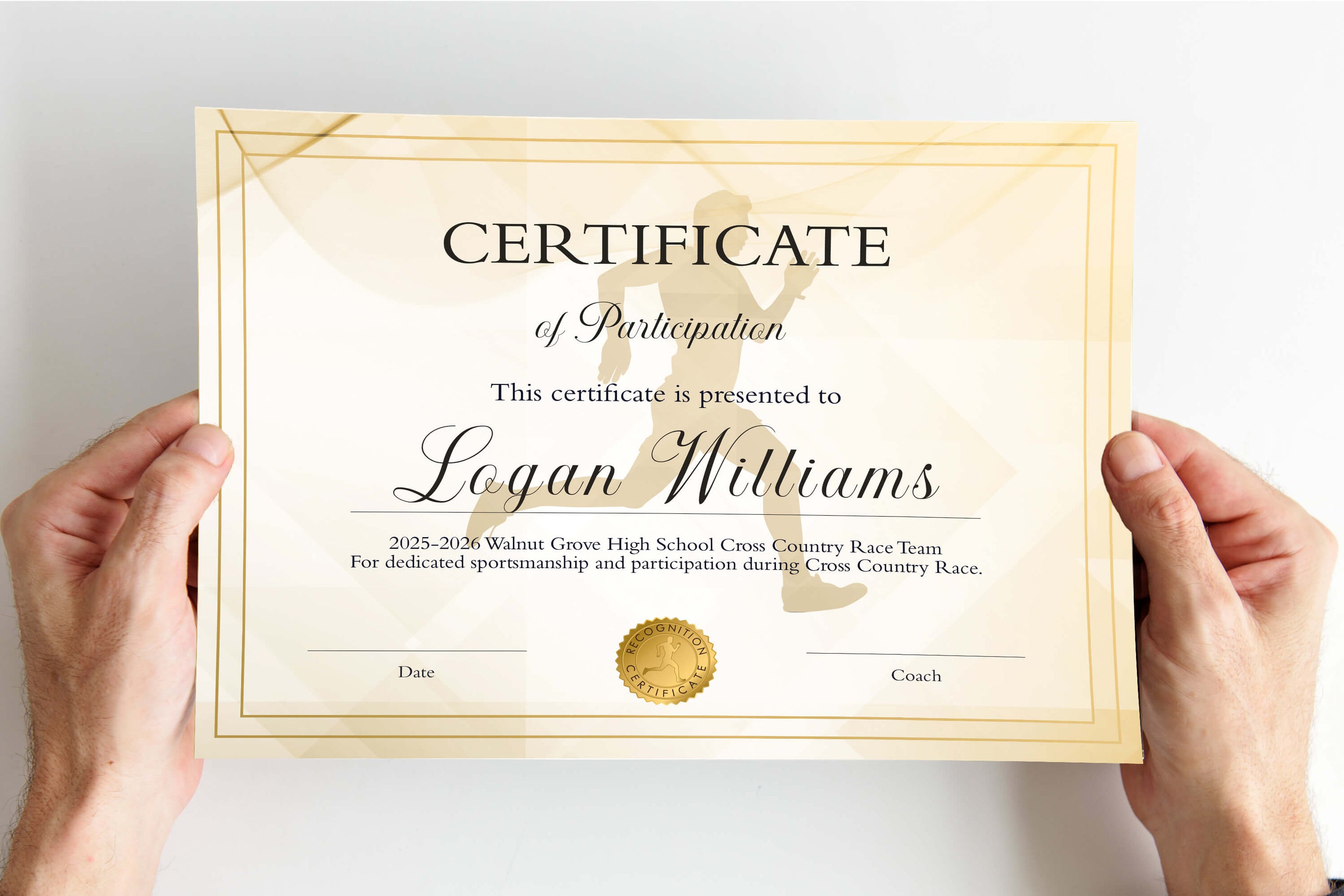 DIY Cross Country Sport Award Certificate for Boys and Girls | Sport ...