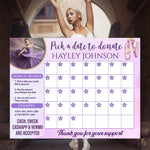 Customizable Dance Pick a Date to Donate | Ballet Ballerina Fundraising ...