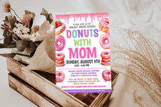 DIY Donut With Mom Flyer Template | Fundraising Event Flyer Invitation ...