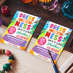 Art Themed Party Invitation Template | Dress For A Mess Paint Birthday ...