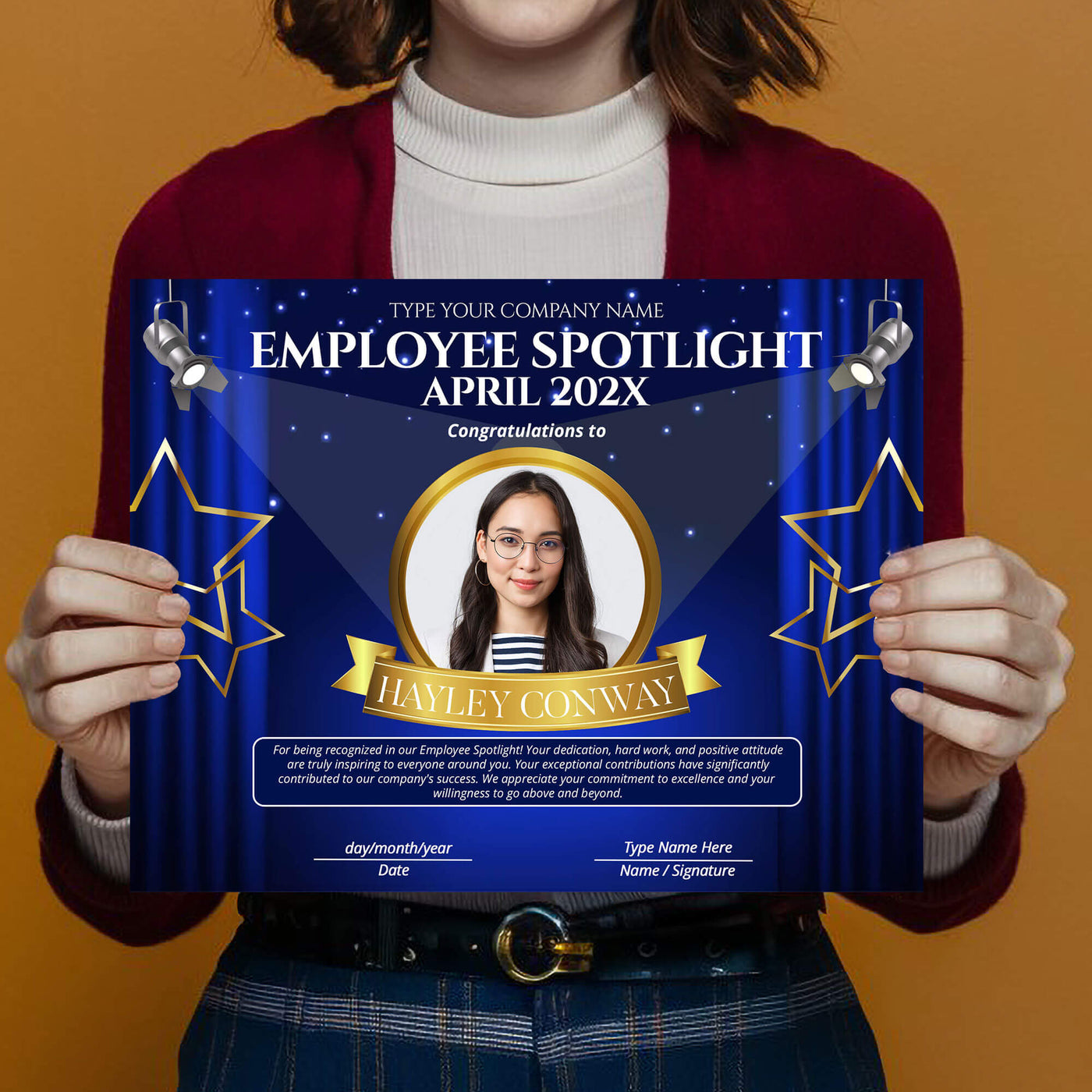 Employee Spotlight Certificate | Star Employee Recognition Template ...