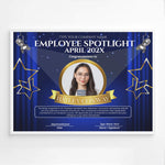 Employee Spotlight Certificate | Star Employee Recognition Template ...