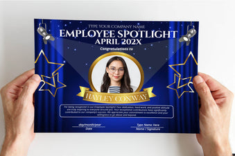 Employee Spotlight Certificate | Star Employee Recognition Template ...