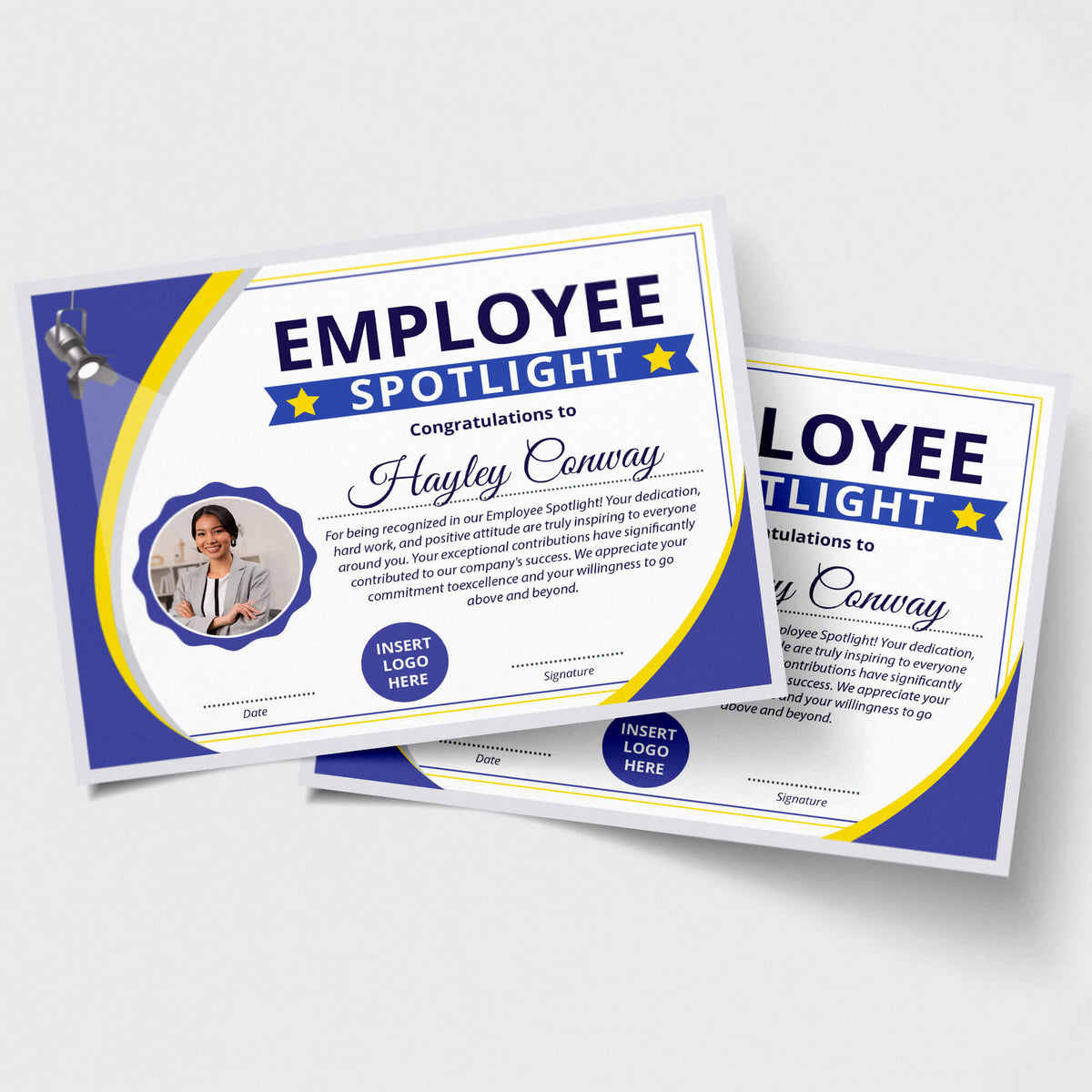 DIY Employee Spotlight Certificate Template | Star Employee of the Month Recognition - Posh Park