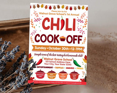 DIY Fall Chili Cook Off Flyer Template | School PTO PTA Church ...