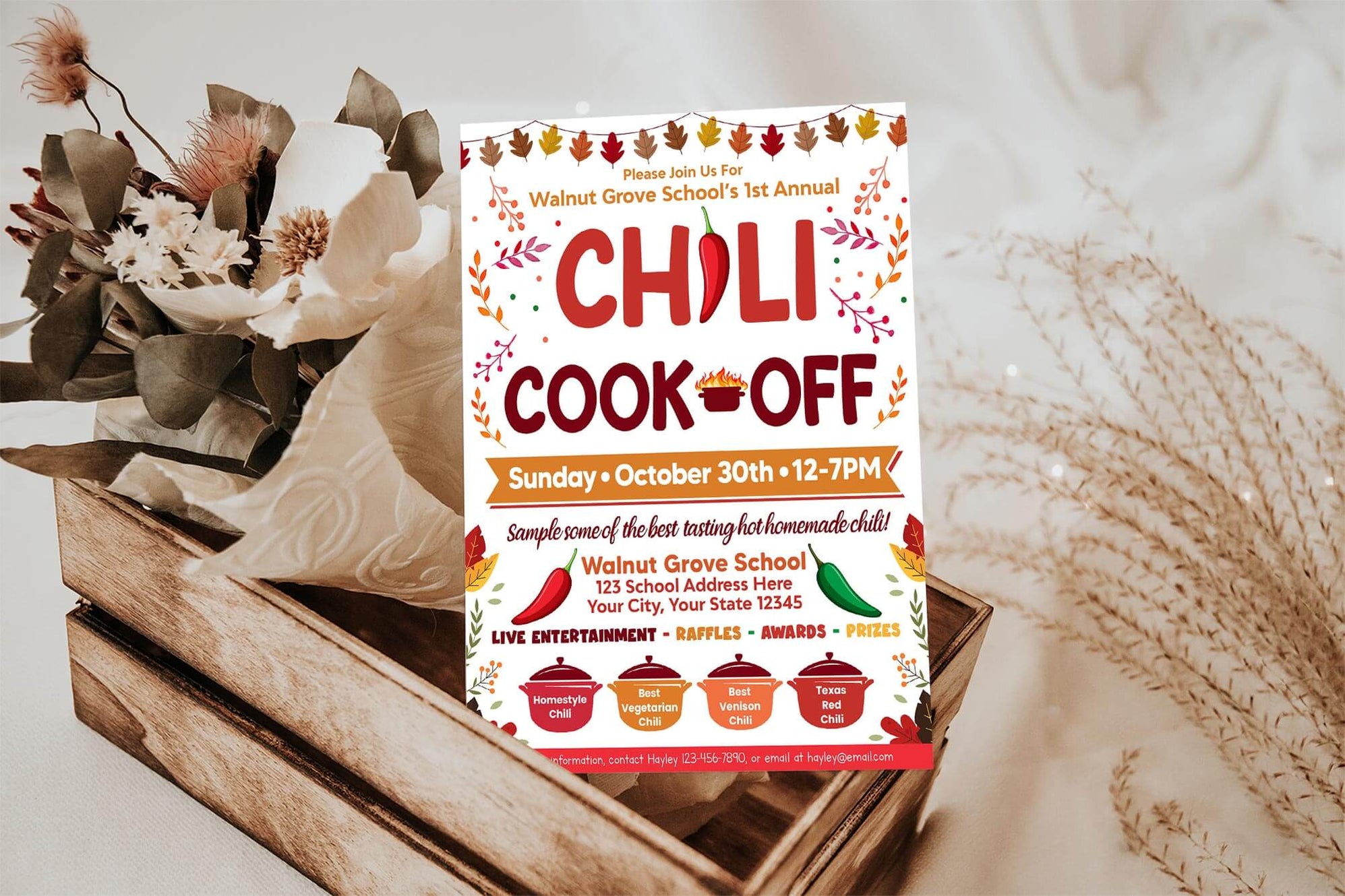 DIY Fall Chili Cook Off Flyer Template | School PTO PTA Church ...