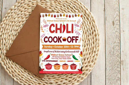 DIY Fall Chili Cook Off Flyer Template | School PTO PTA Church ...