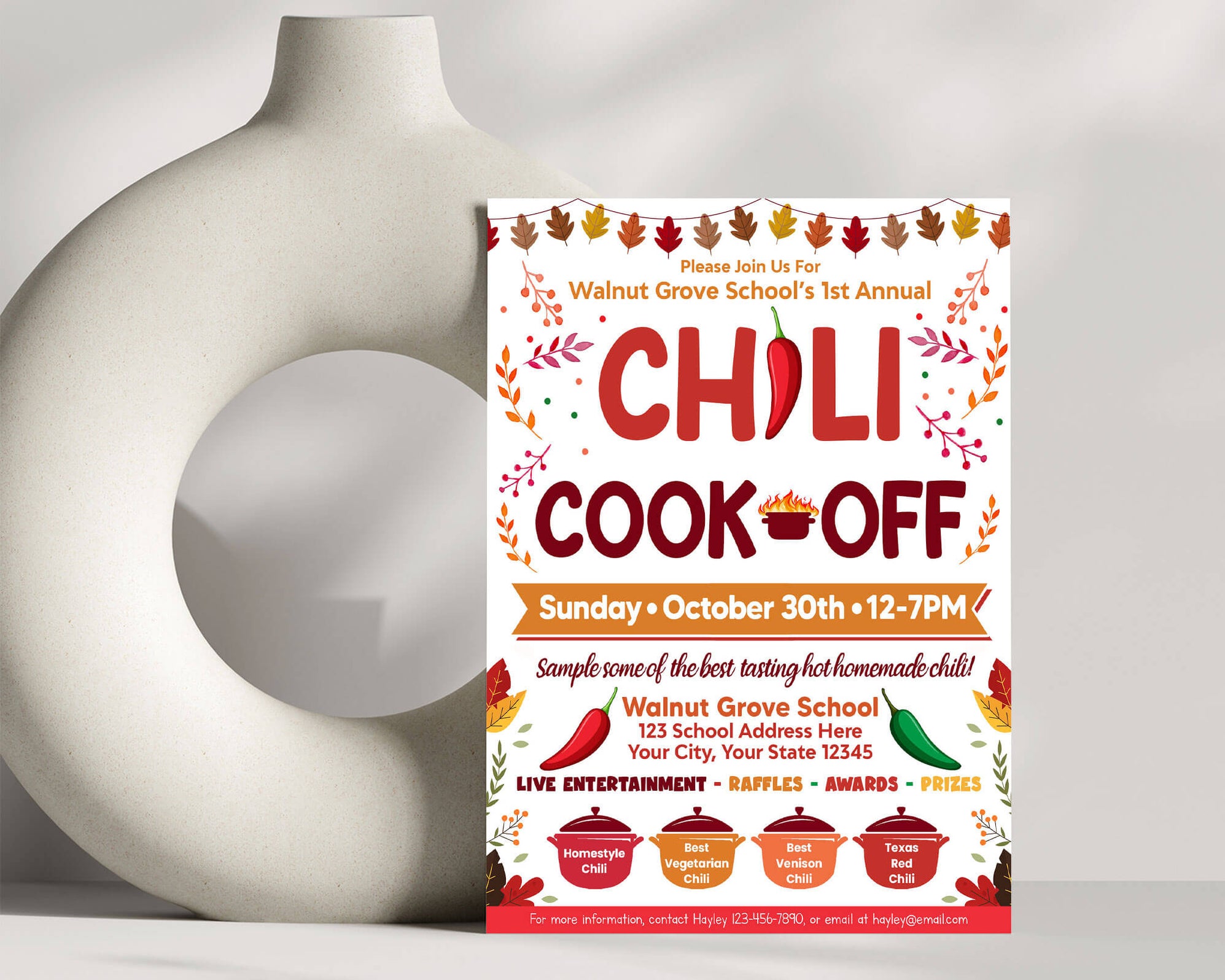 DIY Fall Chili Cook Off Flyer Template | School PTO PTA Church ...