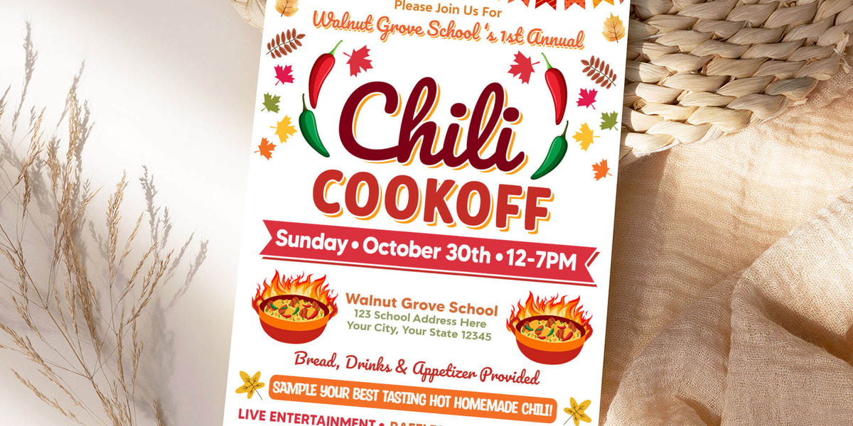 Customizable Fall Chili Cook-Off Flyer Template | Fall PTA PTO School ...