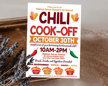 Fall Chili Cook-Off Flyer Template | Autumn Cooking Competition Poster ...