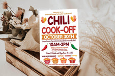 Fall Chili Cook-Off Flyer Template | Autumn Cooking Competition Poster ...