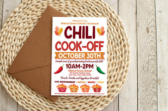 Fall Chili Cook-Off Flyer Template | Autumn Cooking Competition Poster ...