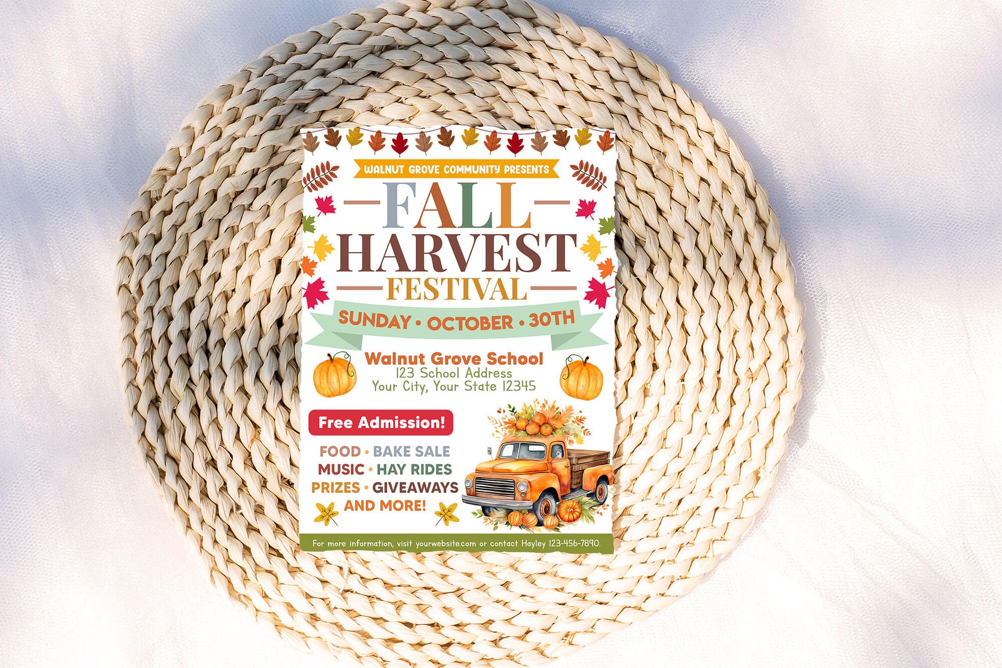 Customizable Fall Harvest Festival Flyer Template | Fall Fest Pumpkins ...