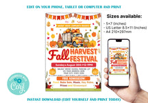 DIY Fall Harvest Festival Flyer Template | Autumn School Church ...