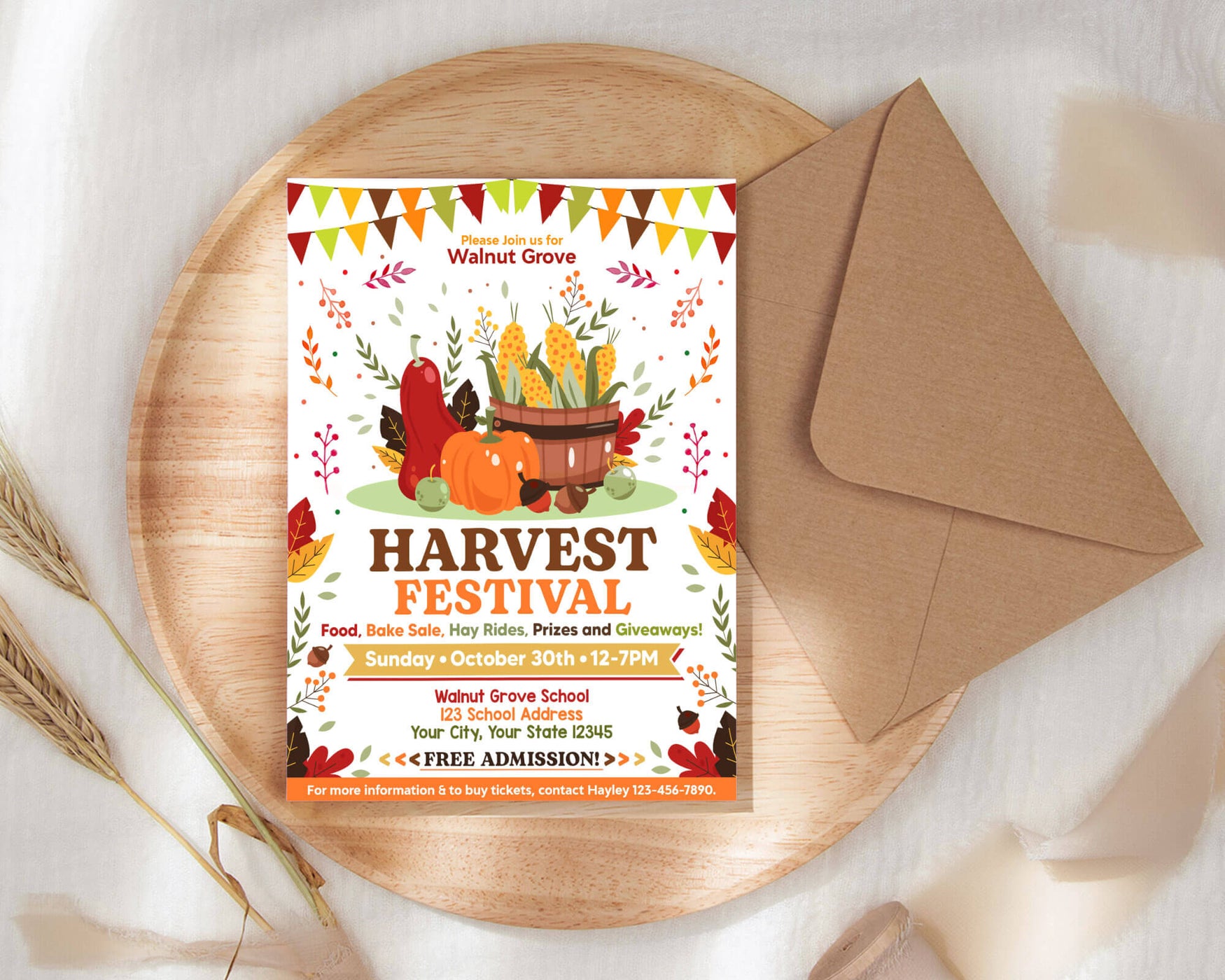 Customizable Fall Harvest Festival Flyer Template | Autumn Festival ...