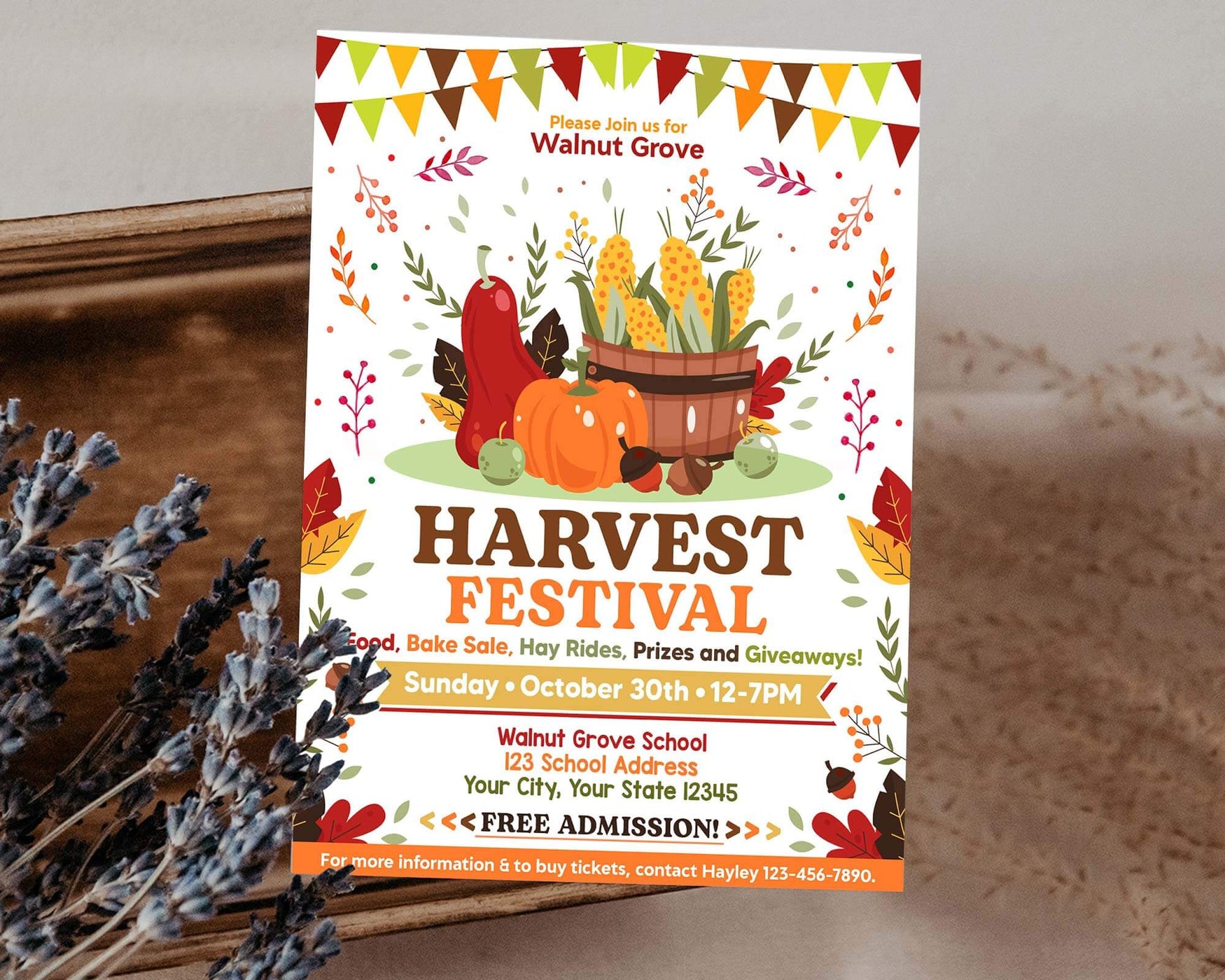 Customizable Fall Harvest Festival Flyer Template | Autumn Festival ...