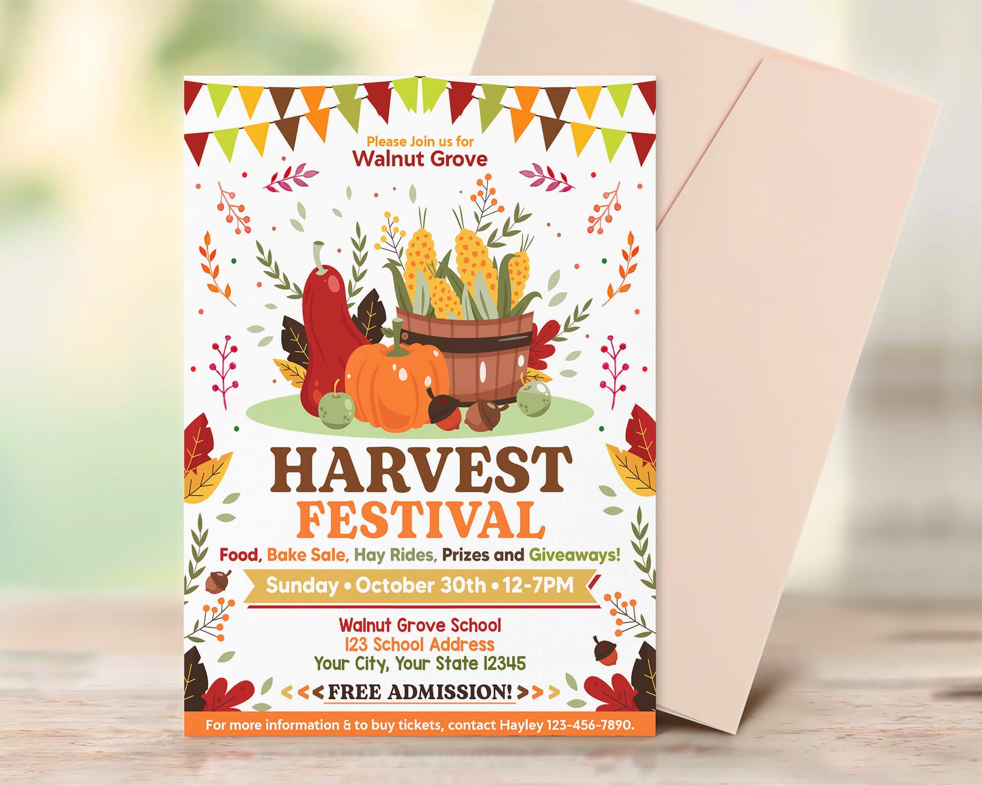 Customizable Fall Harvest Festival Flyer Template | Autumn Festival ...