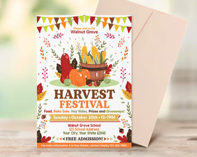 Customizable Fall Harvest Festival Flyer Template | Autumn Festival ...