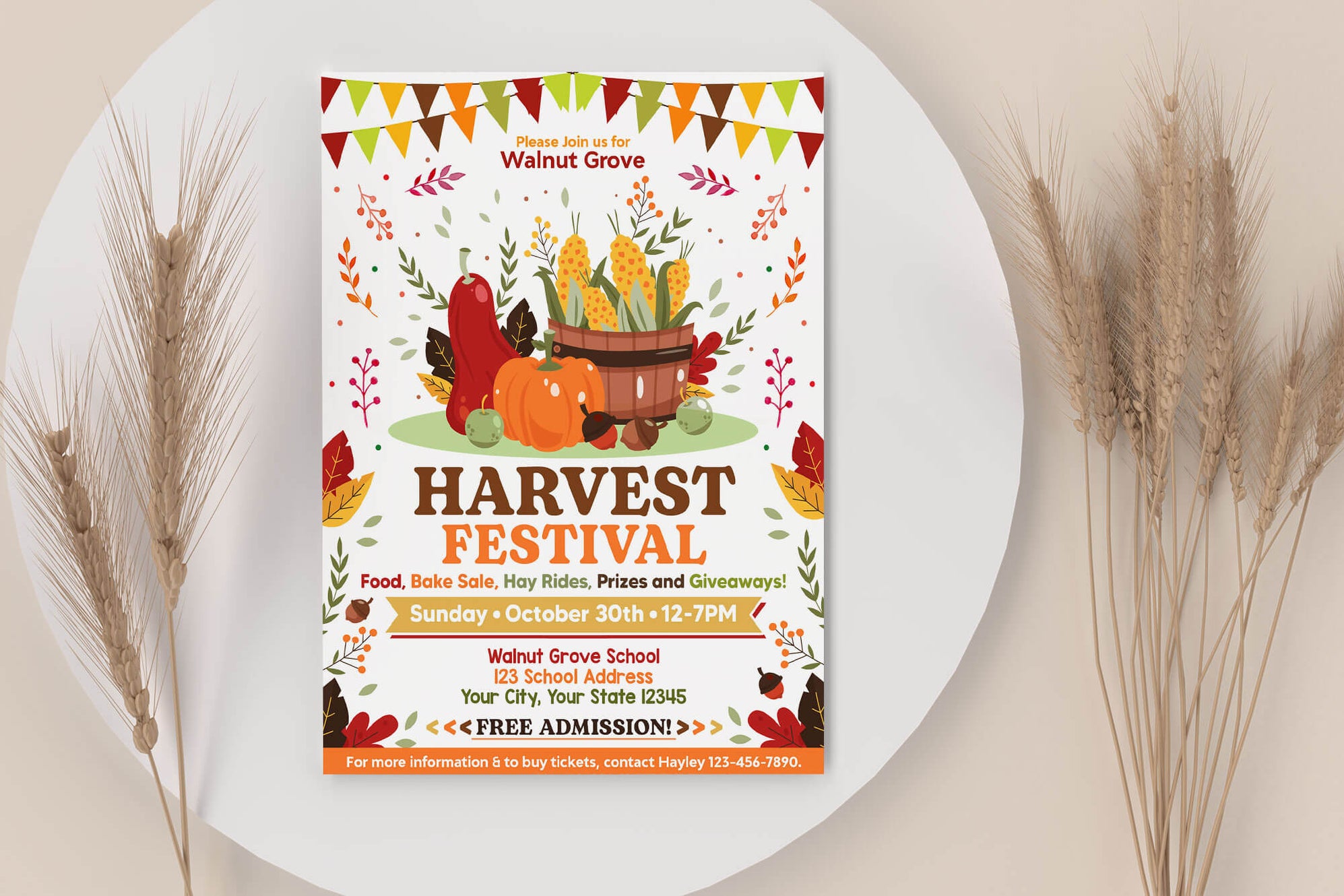 Customizable Fall Harvest Festival Flyer Template | Autumn Festival ...
