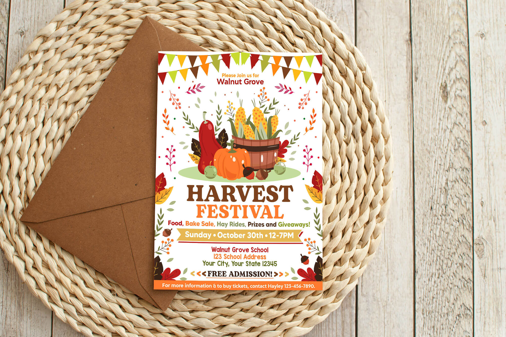 Customizable Fall Harvest Festival Flyer Template | Autumn Festival ...