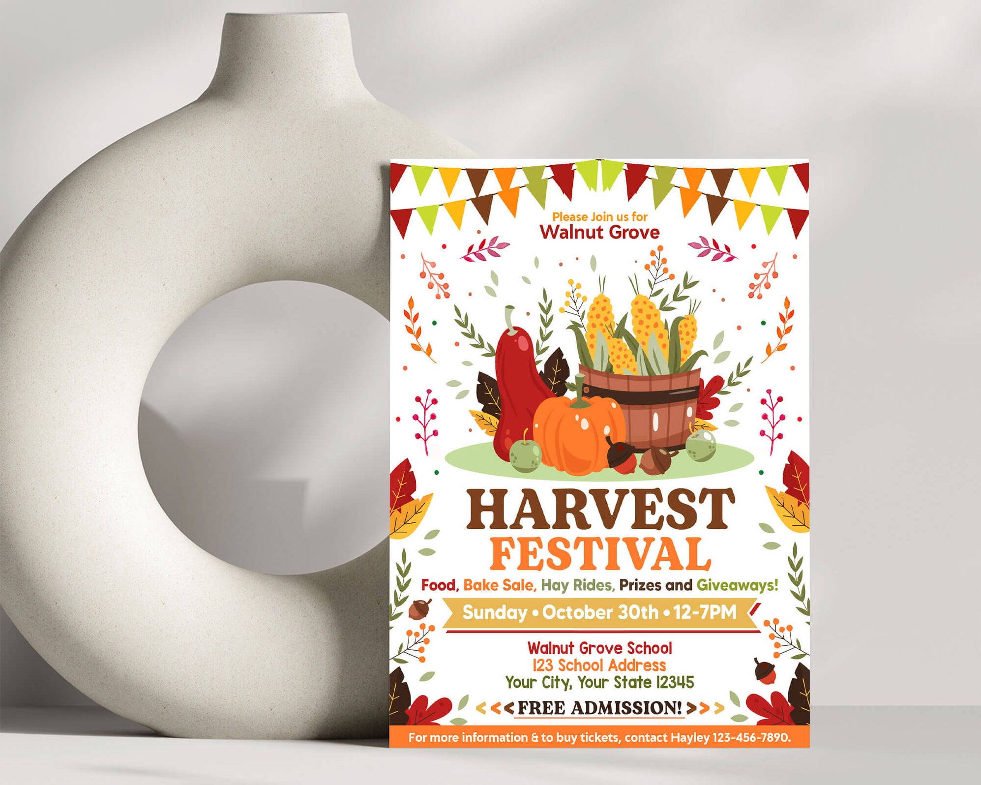 Customizable Fall Harvest Festival Flyer Template | Autumn Festival ...