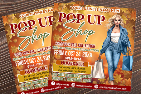 Editable Fall Pop Up Market Flyer Template - Posh Park