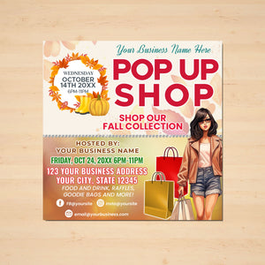 Editable Rustic Autumn Pop Up Shop Flyer - Posh Park
