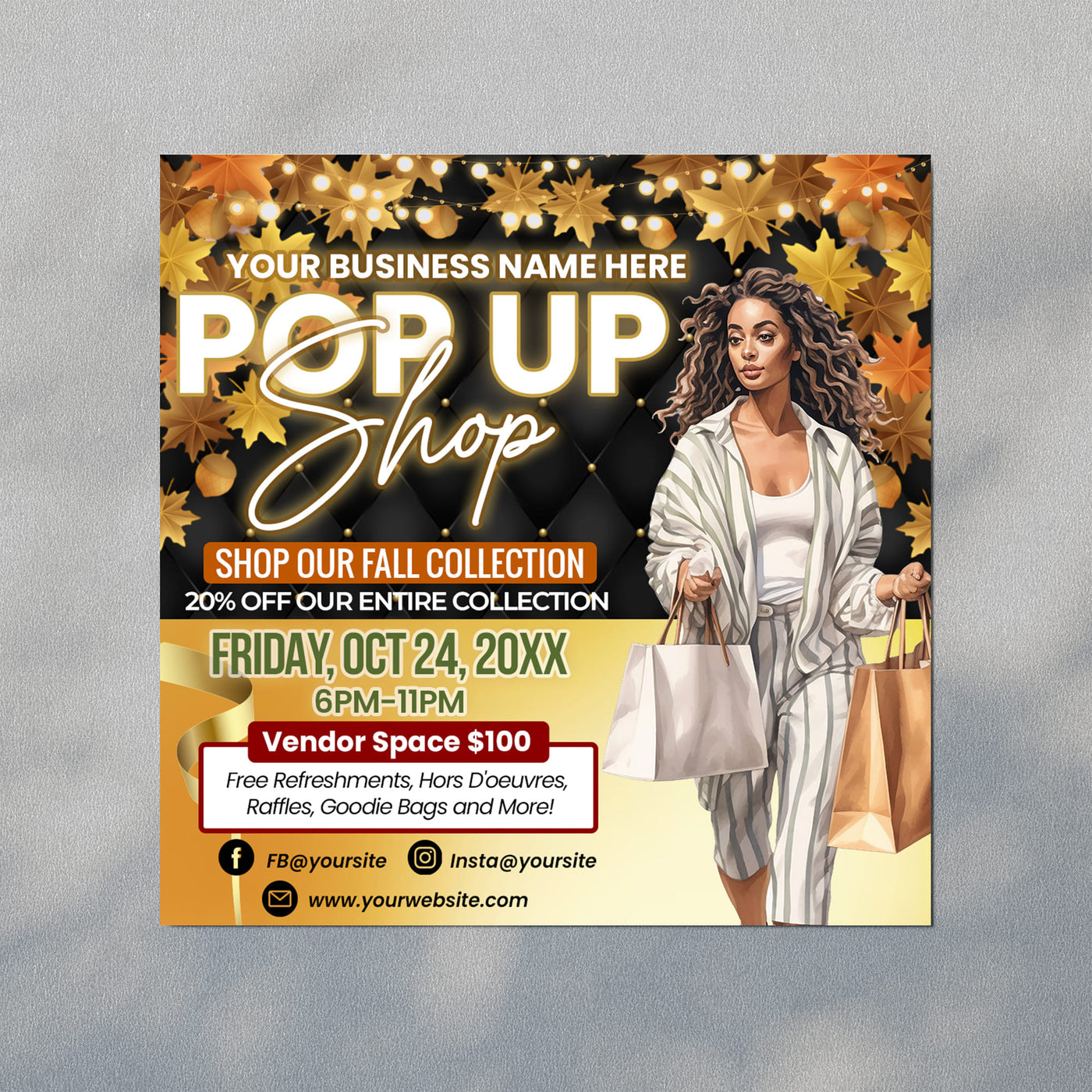 Editable Pop-Up Shopping Flyer - Posh Park