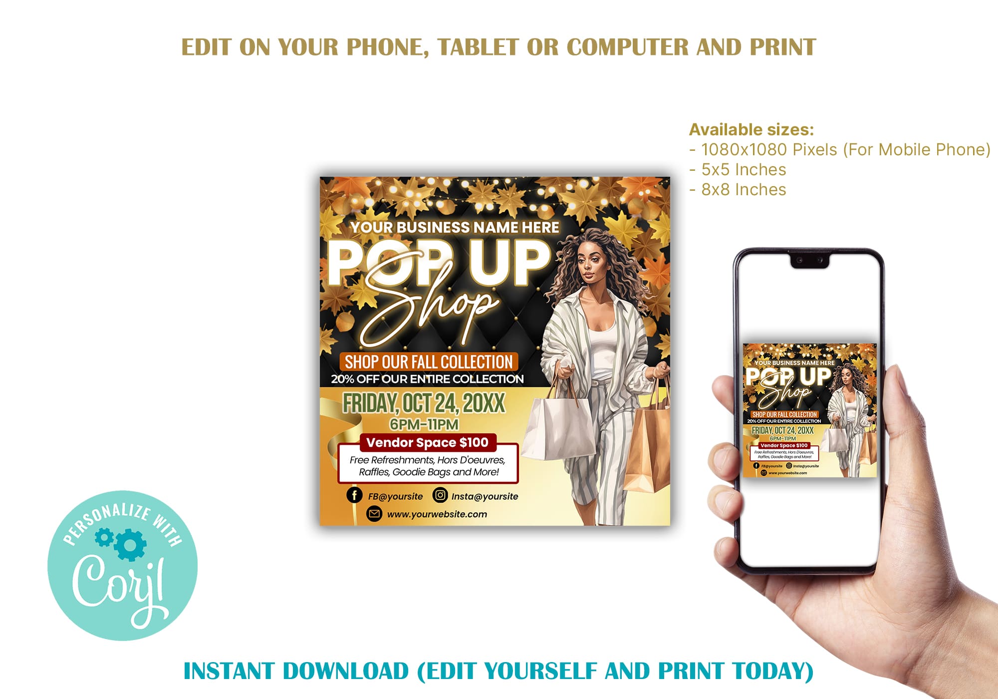 Editable Pop-Up Shopping Flyer - Posh Park