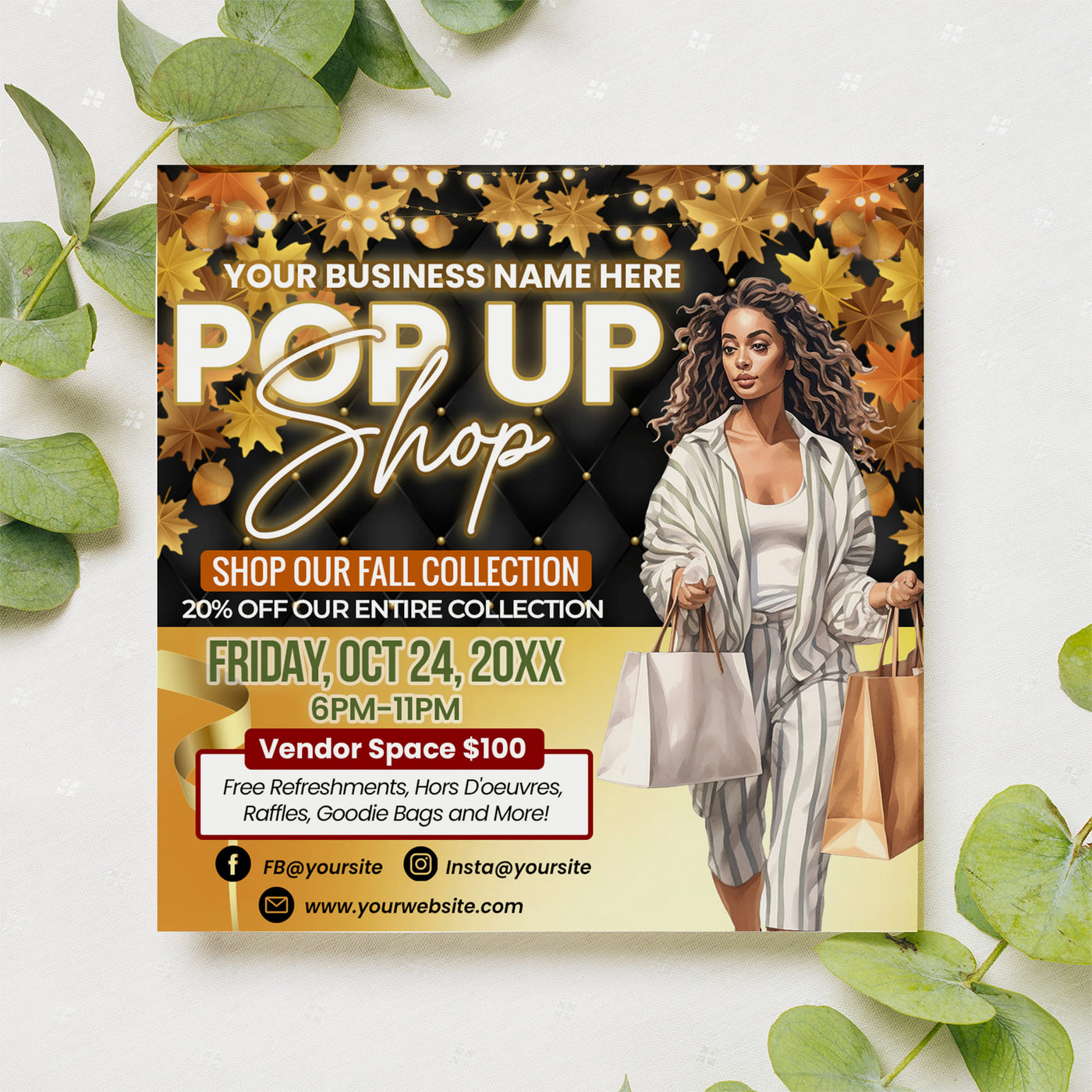 Editable Pop-Up Shopping Flyer - Posh Park