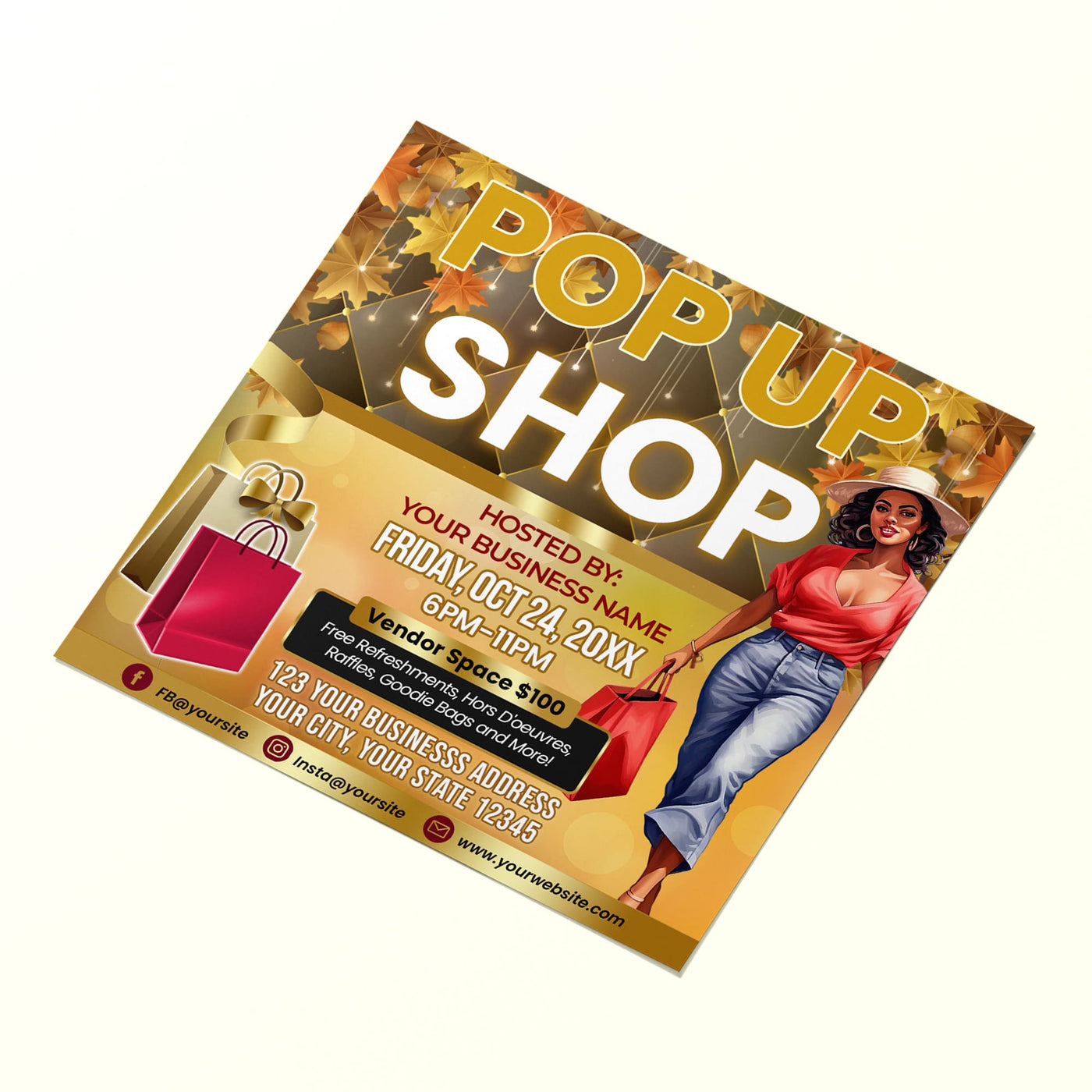 Autumn Pop Up Shop Flyer Template - Posh Park