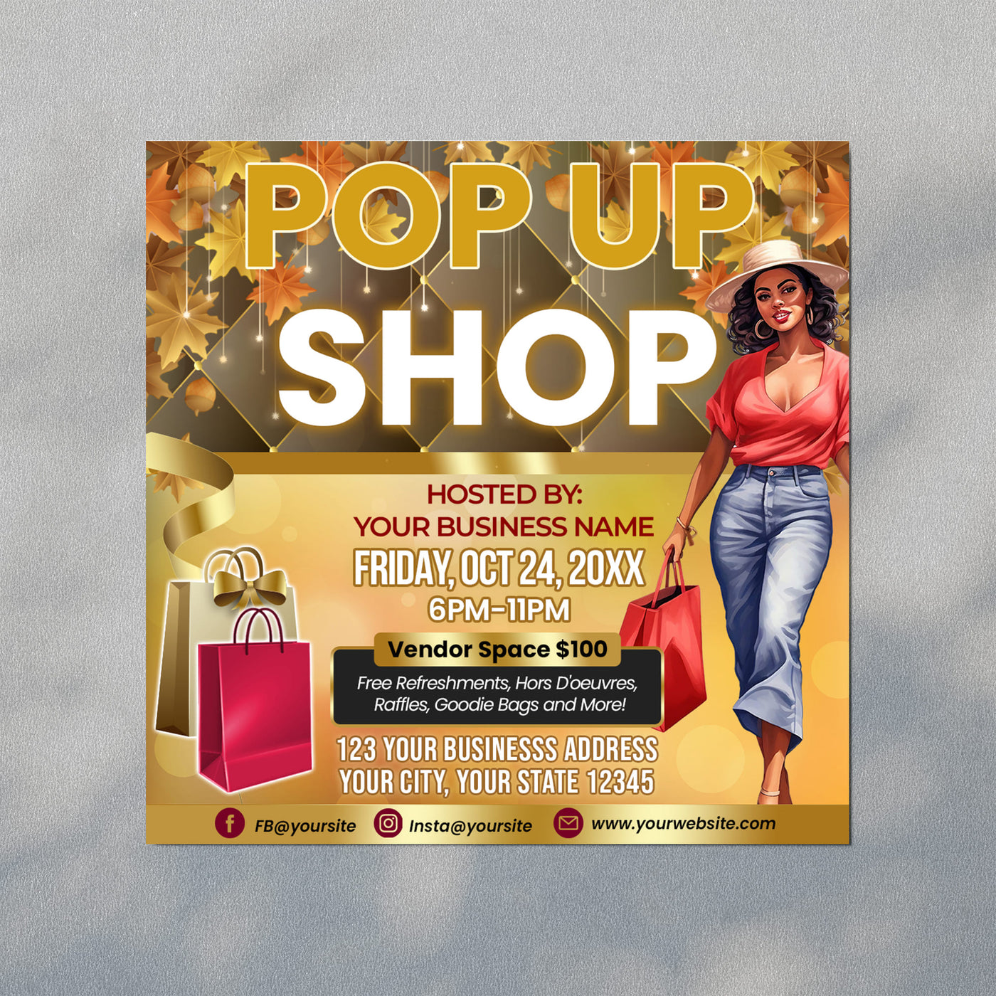 Autumn Pop Up Shop Flyer Template - Posh Park