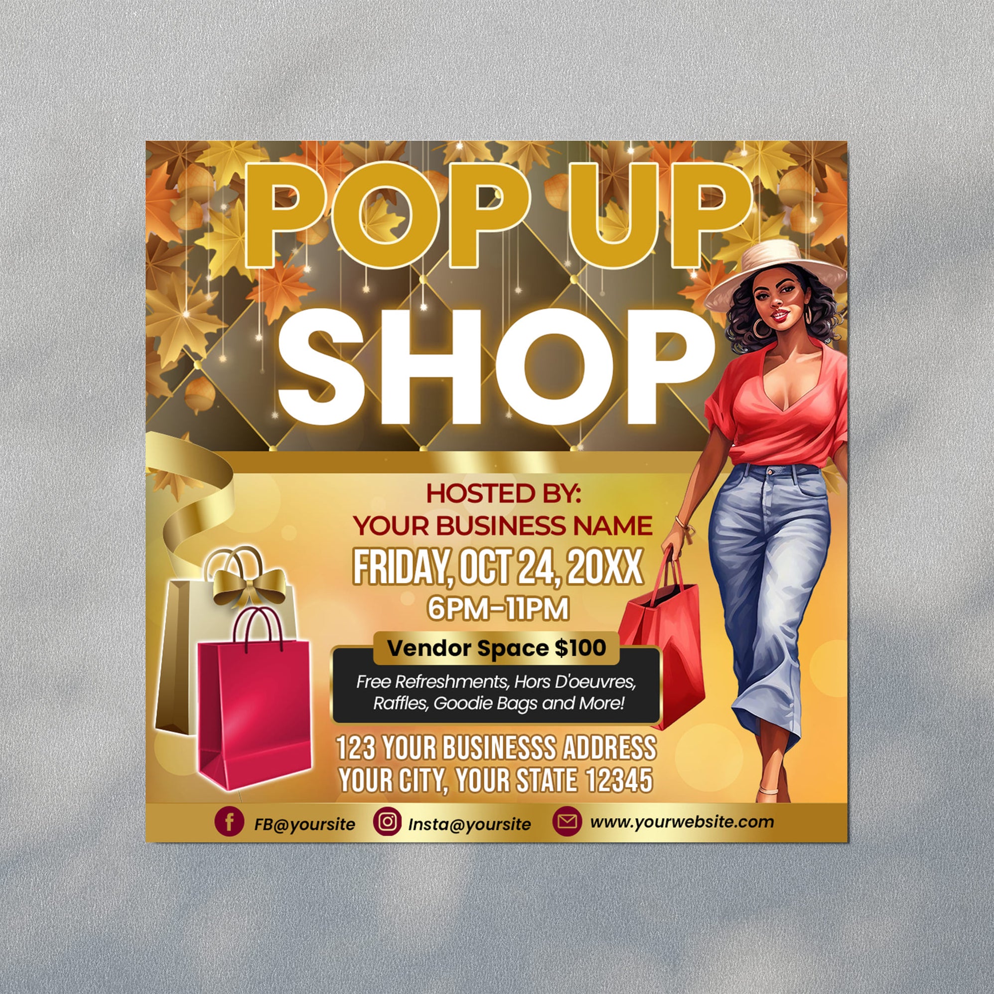 Autumn Pop Up Shop Flyer Template - Posh Park