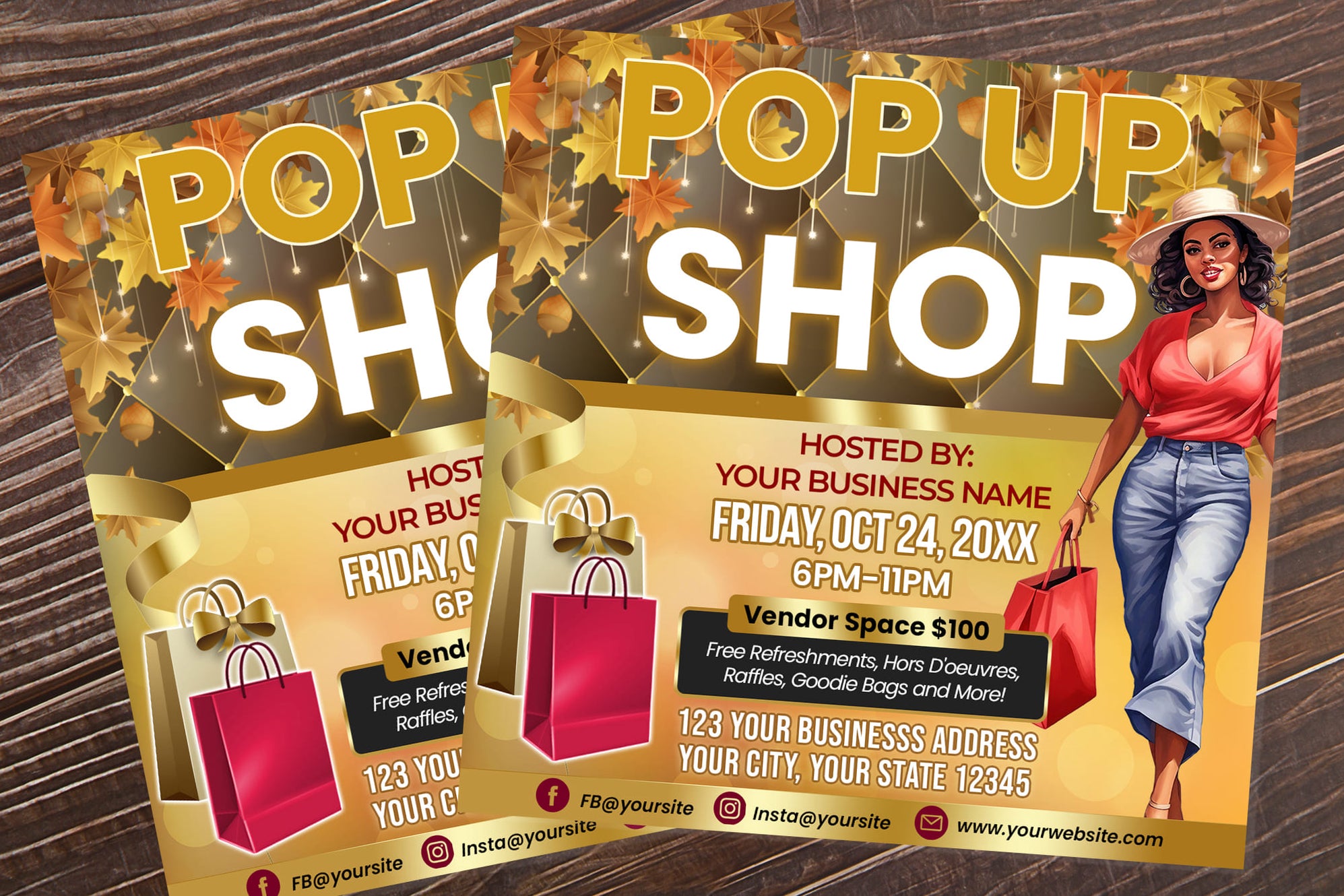 Autumn Pop Up Shop Flyer Template - Posh Park