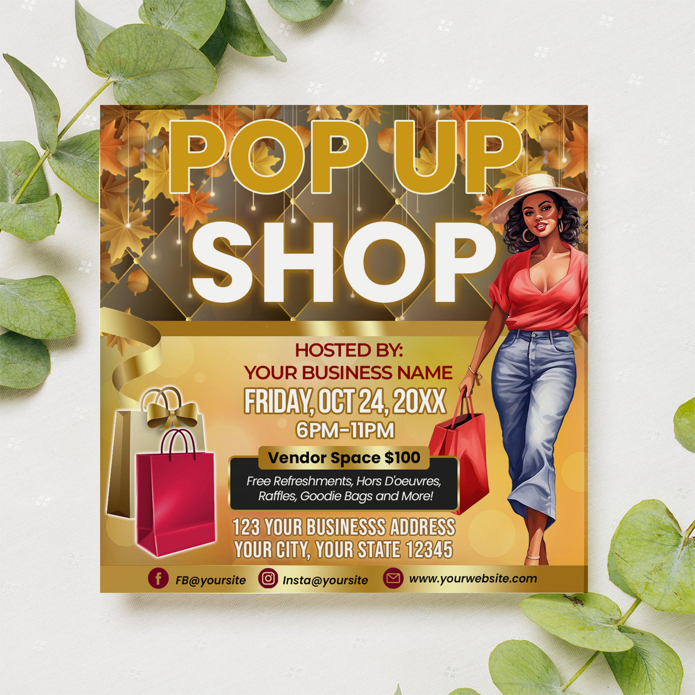 Autumn Pop Up Shop Flyer Template - Posh Park
