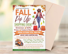 Editable Fall Pop-Up Sale Flyer Printable Design - Posh Park