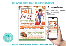 Editable Fall Pop-Up Sale Flyer Printable Design - Posh Park
