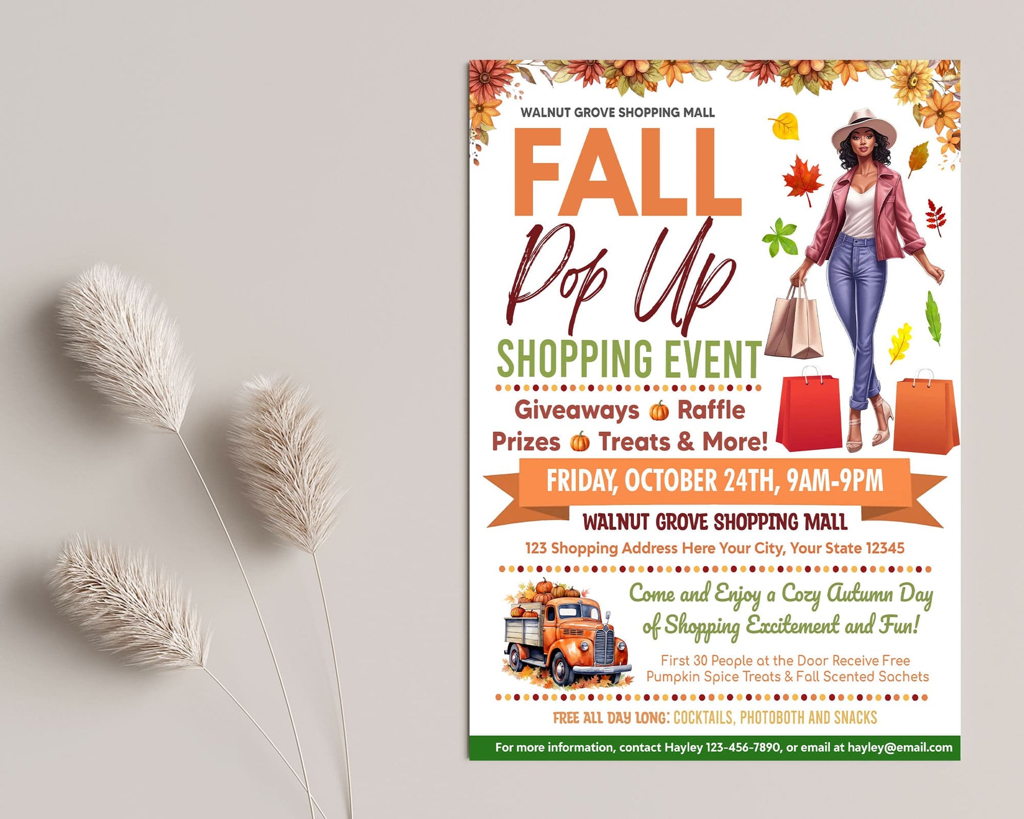 Editable Fall Pop-Up Sale Flyer Printable Design - Posh Park