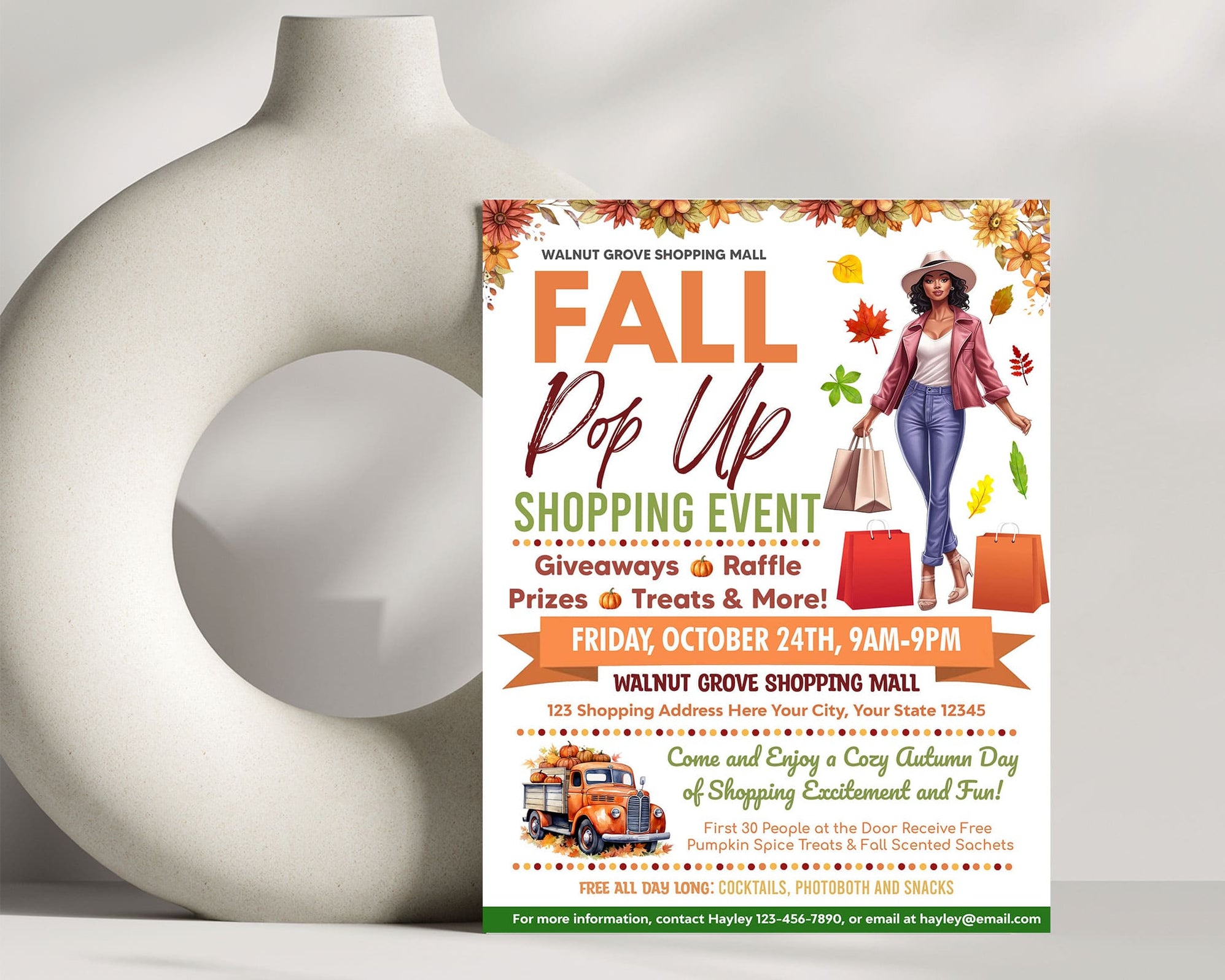 Editable Fall Pop-Up Sale Flyer Printable Design - Posh Park