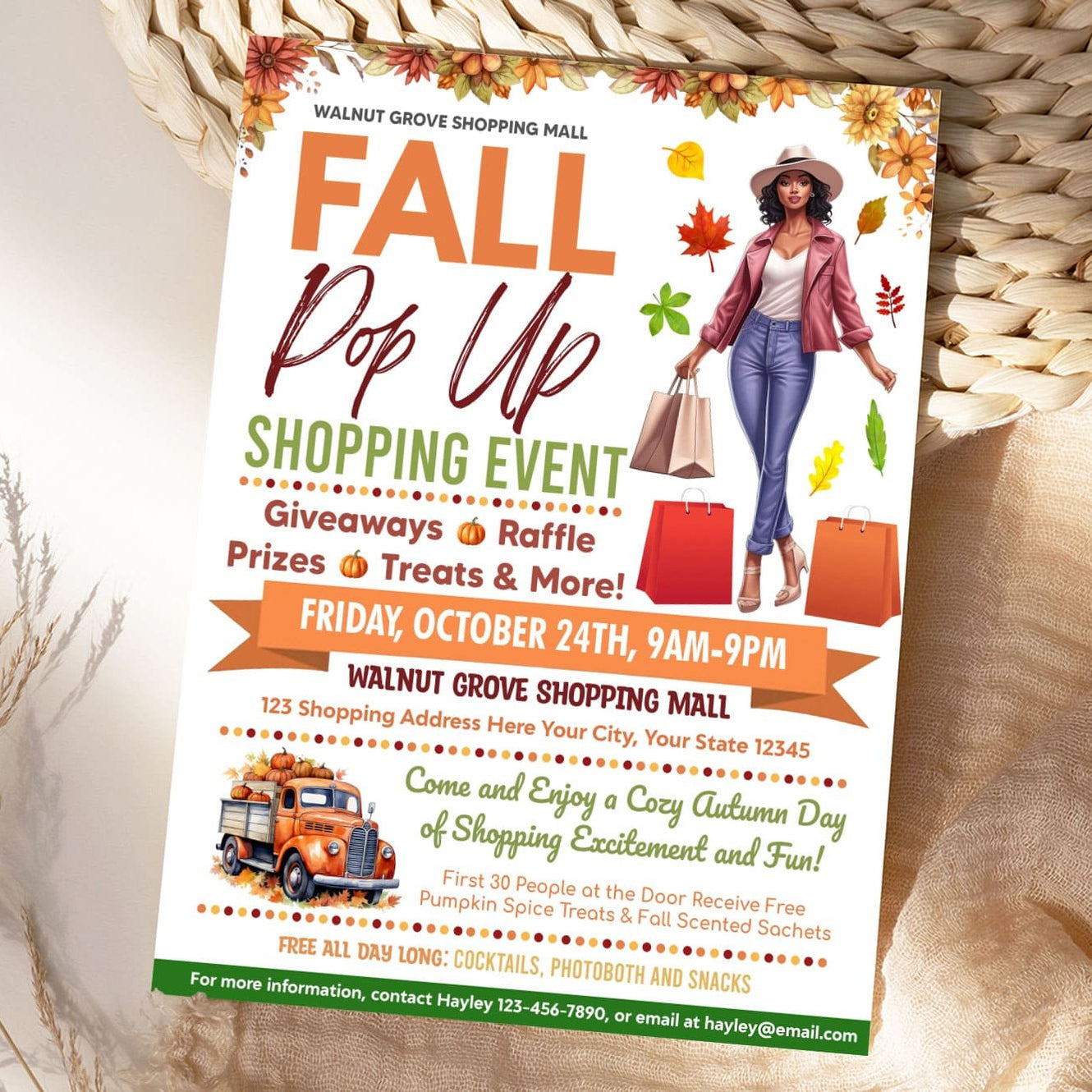 Editable Fall Pop-Up Sale Flyer Printable Design - Posh Park