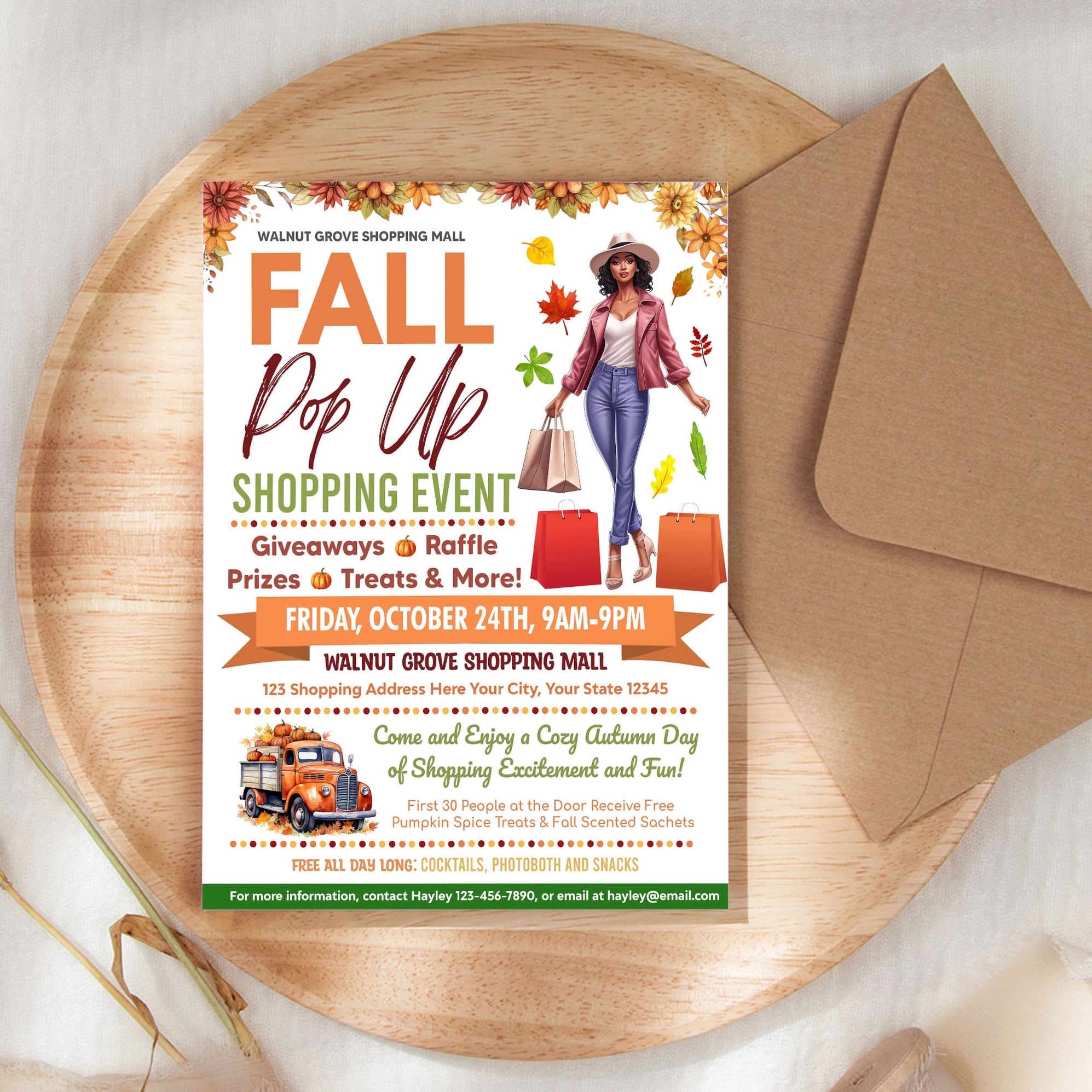 Editable Fall Pop-Up Sale Flyer Printable Design - Posh Park
