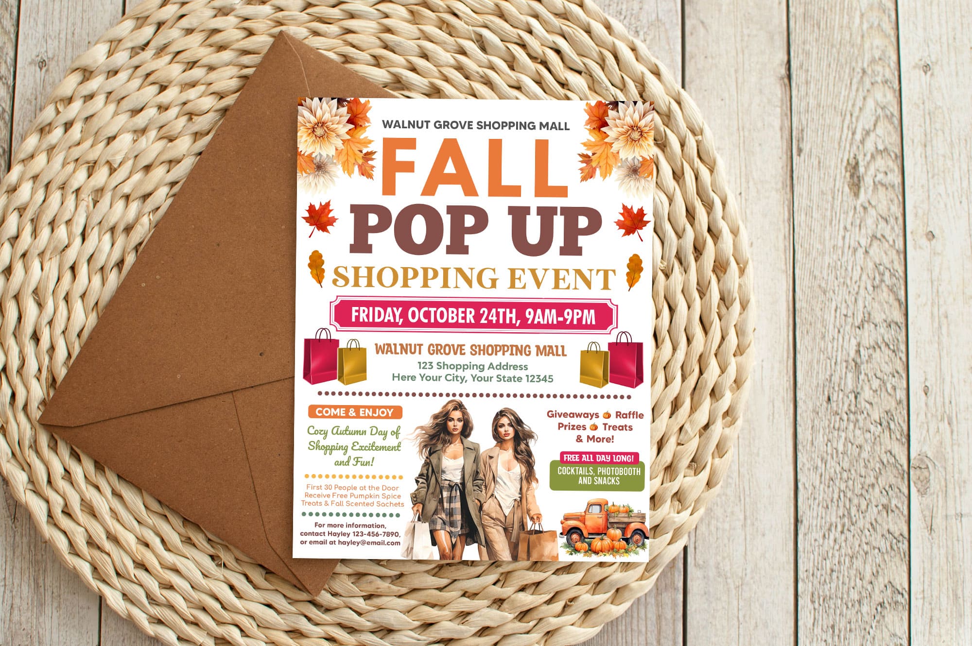 Editable Fall Market Pop-Up Shop Flyer - Posh Park