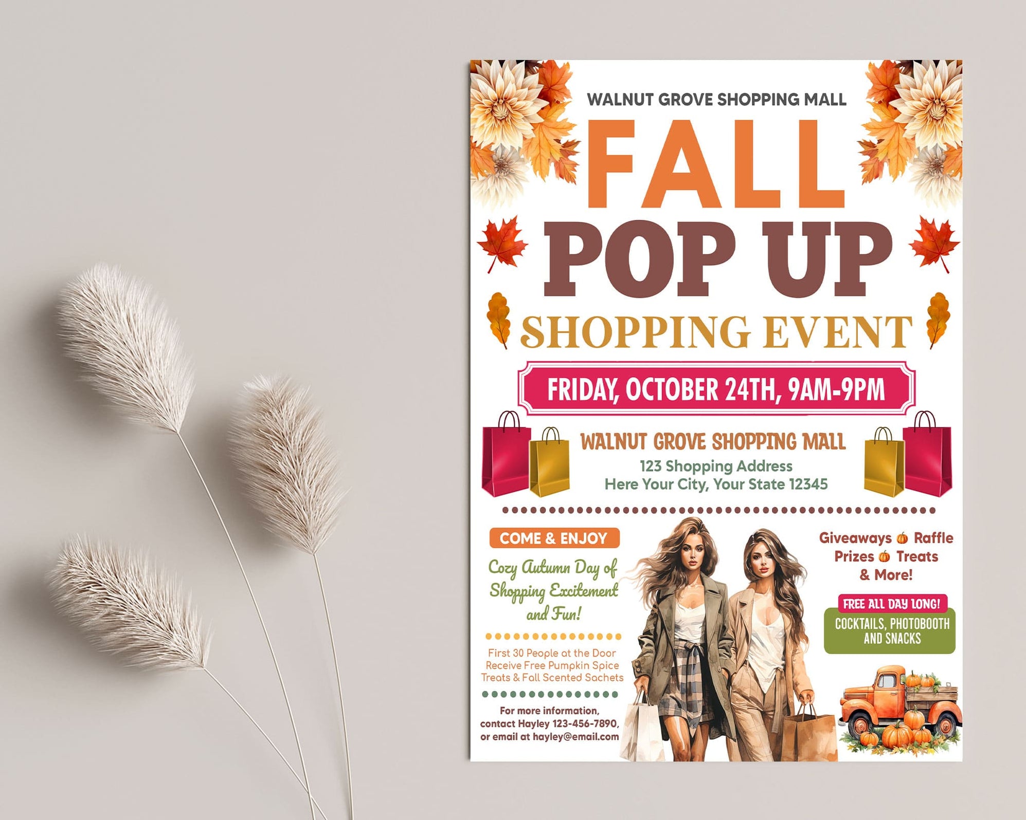 Editable Fall Market Pop-Up Shop Flyer - Posh Park
