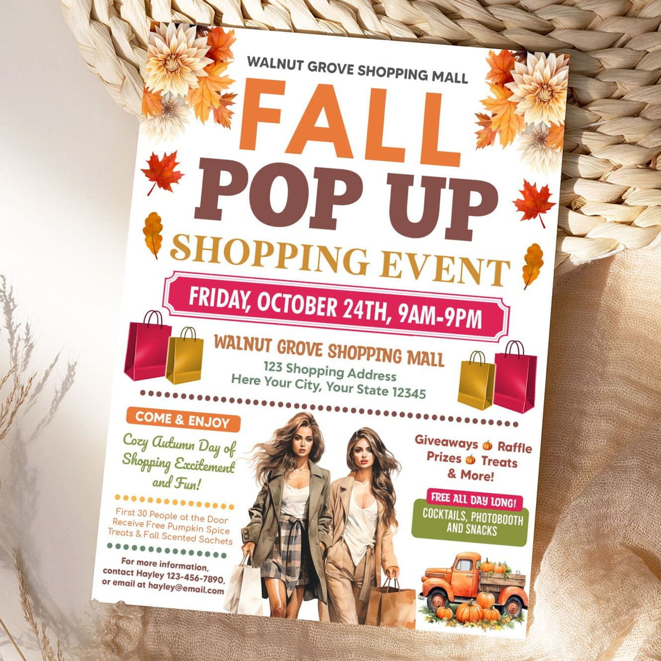 Editable Fall Market Pop-Up Shop Flyer - Posh Park