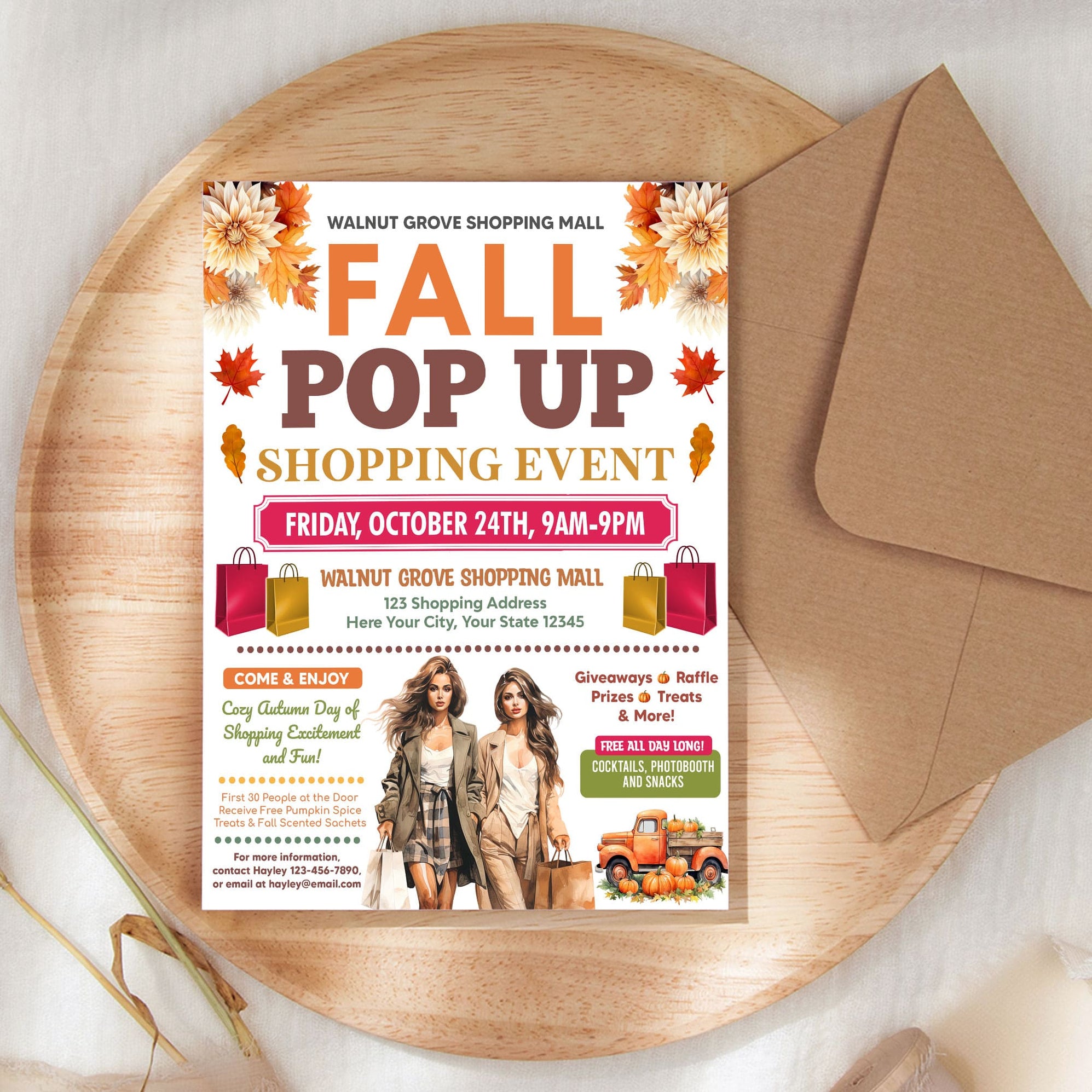 Editable Fall Market Pop-Up Shop Flyer - Posh Park