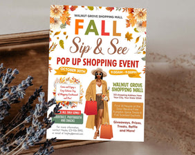 Printable Fall Pop-Up Shop Flyer Editable Design - Posh Park